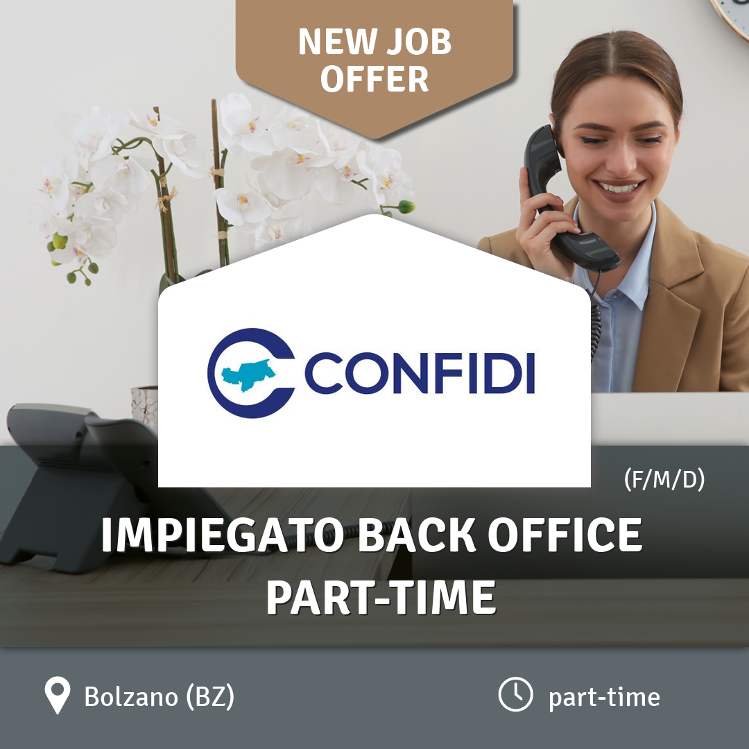 IMPIEGATO BACK OFFICE (F/M/D) PART-TIME Ricerca offerte di lavoro