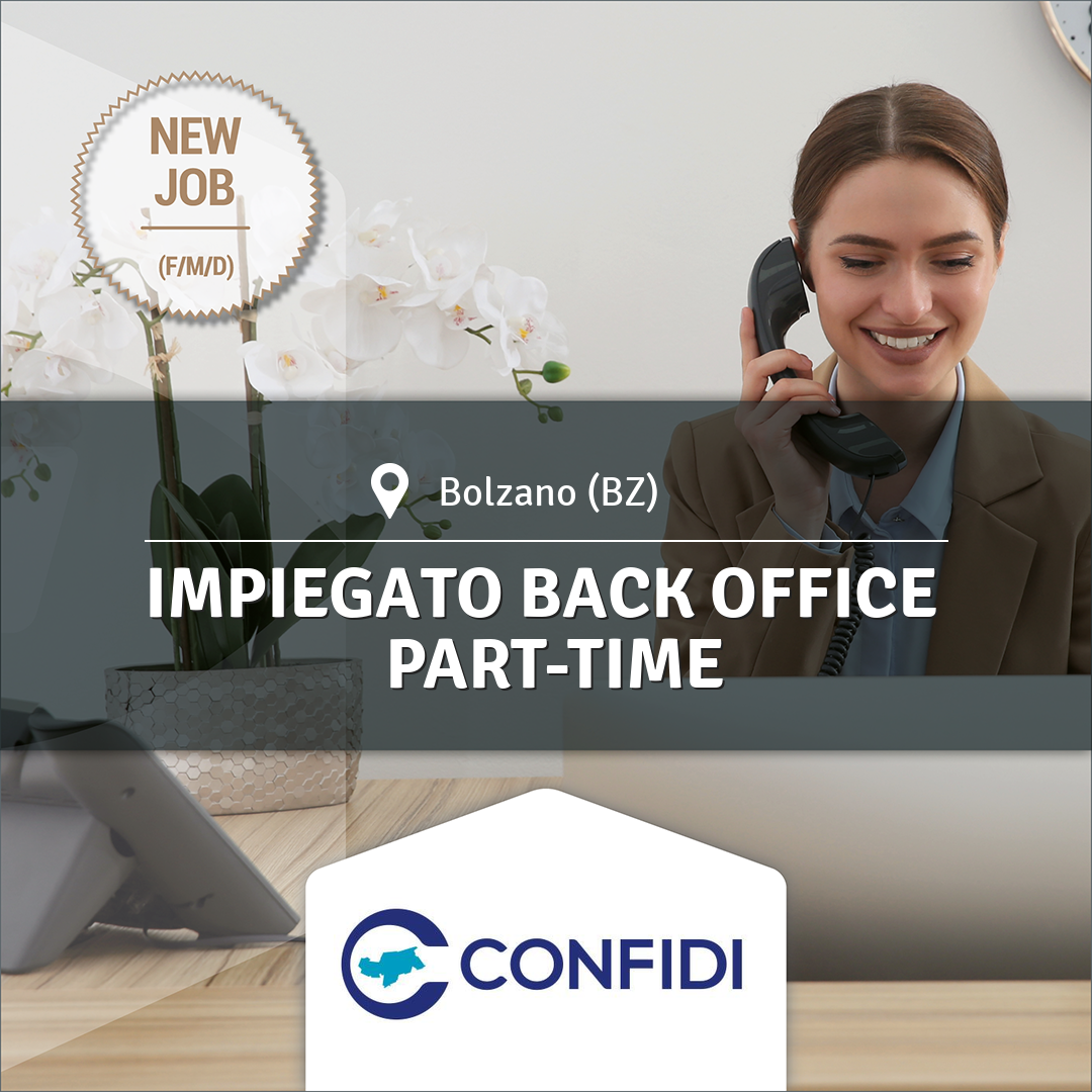 IMPIEGATO BACK OFFICE (F/M/D) PART-TIME Ricerca offerte di lavoro